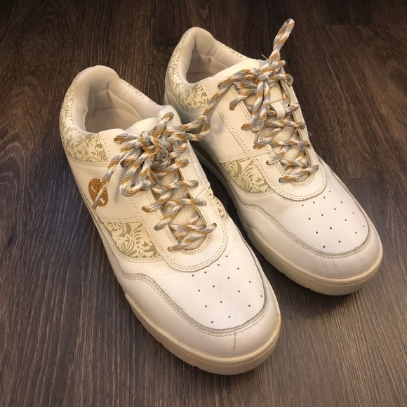 Timberland | Shoes | Timberland White Gold Patterned Sneakers | Poshmark